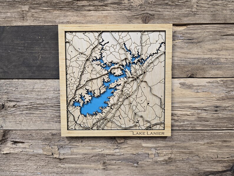 Lake Lanier Layered Map Svg, Lake Lanier Laser Map File, Lake Lanier 3d ...