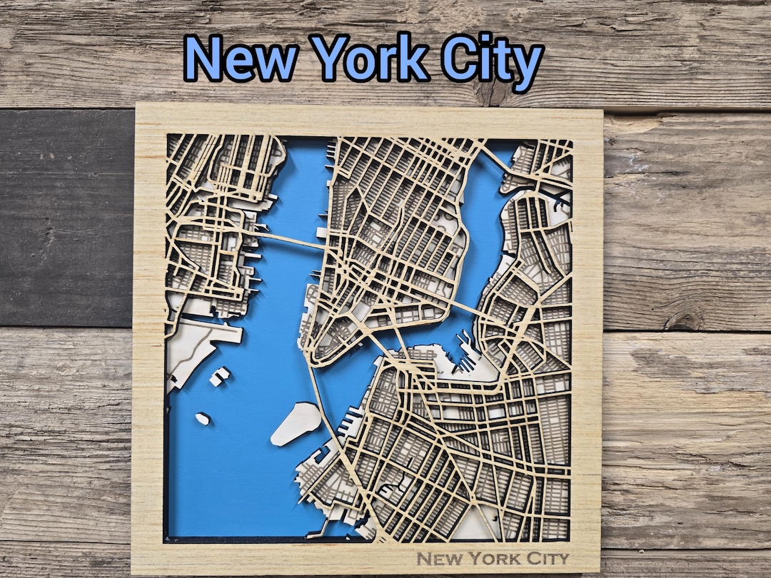 New York City Map Svg, City Map Laser File, 3d Wooden Map File, Map Svg ...