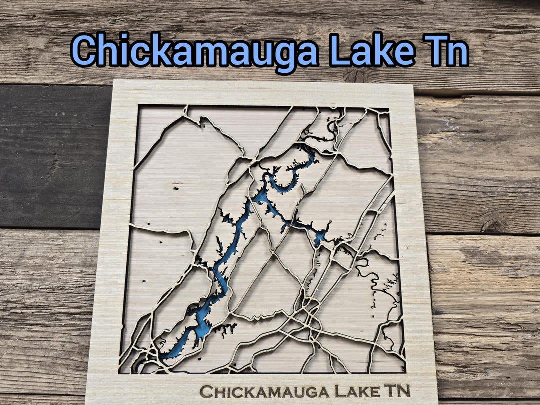 Chickamauga Lake Layered Lake Map Svg, Lake Map for Laser Cutting ...
