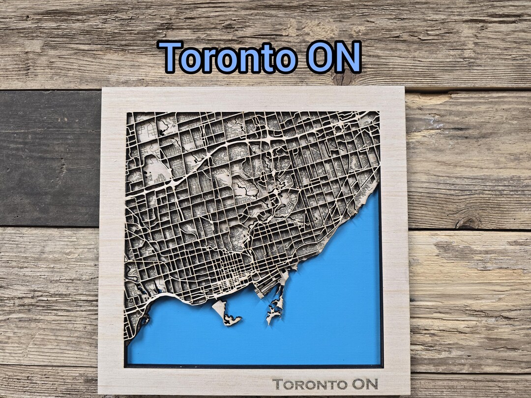 Toronto Layered Map Svg File, Laser Cut Layered Map File, Wood Laser ...