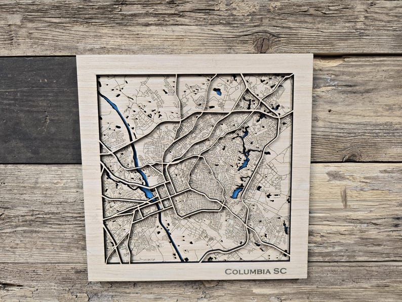 Columbia South Carolina Layered Map SVG Cutting File (digital Download ...