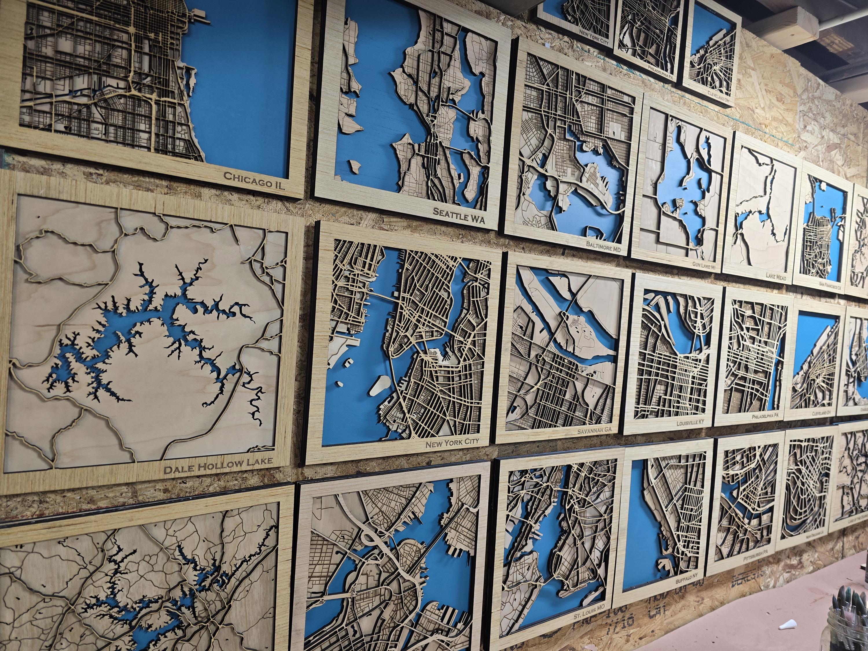 57 Map Svg Files for Laser Cutting, City Maps Svg, Lake Maps Svg, 3d ...