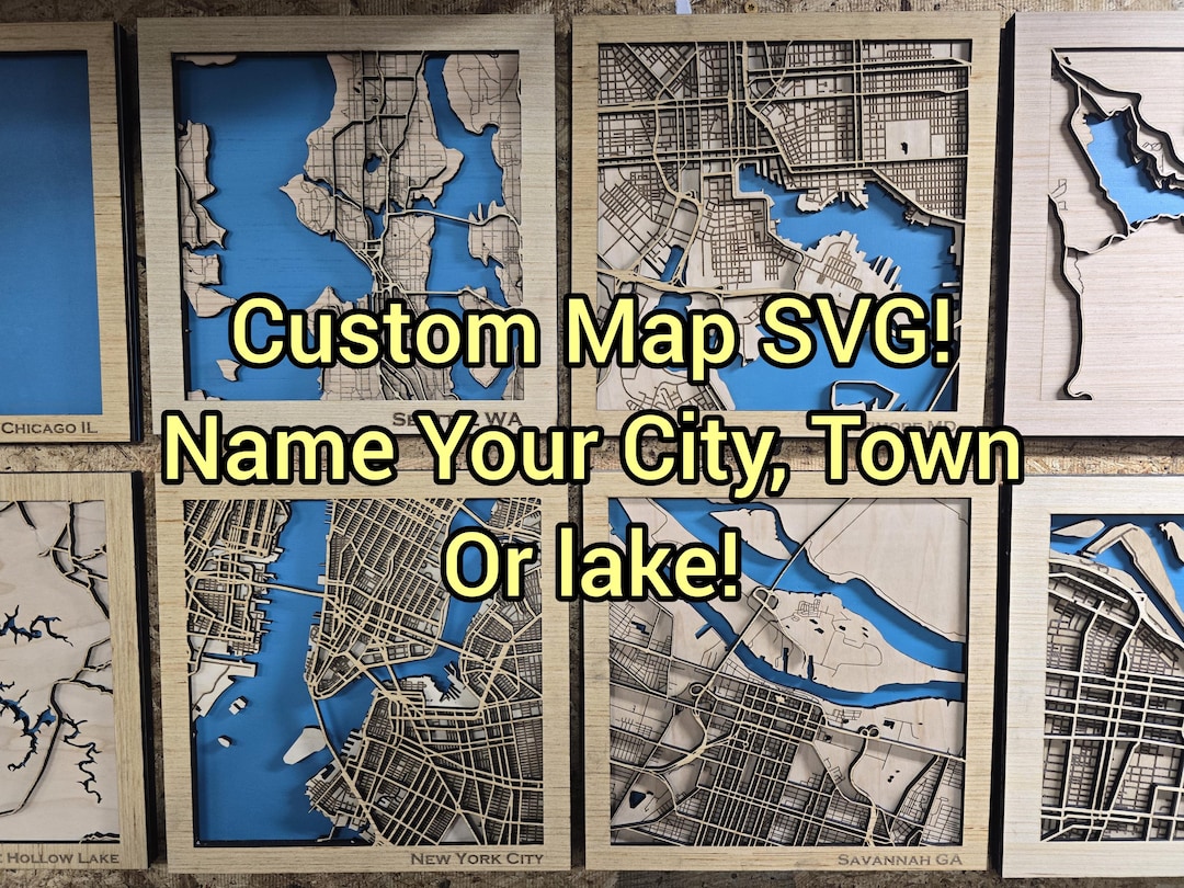 Custom Layered Map Svg, Customizable Map File, Layered Wood Map File ...