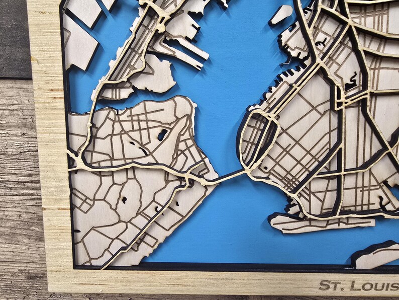 St. Louis Laser Map Svg File, 3d St. Louis Map File, Wooden City Map ...