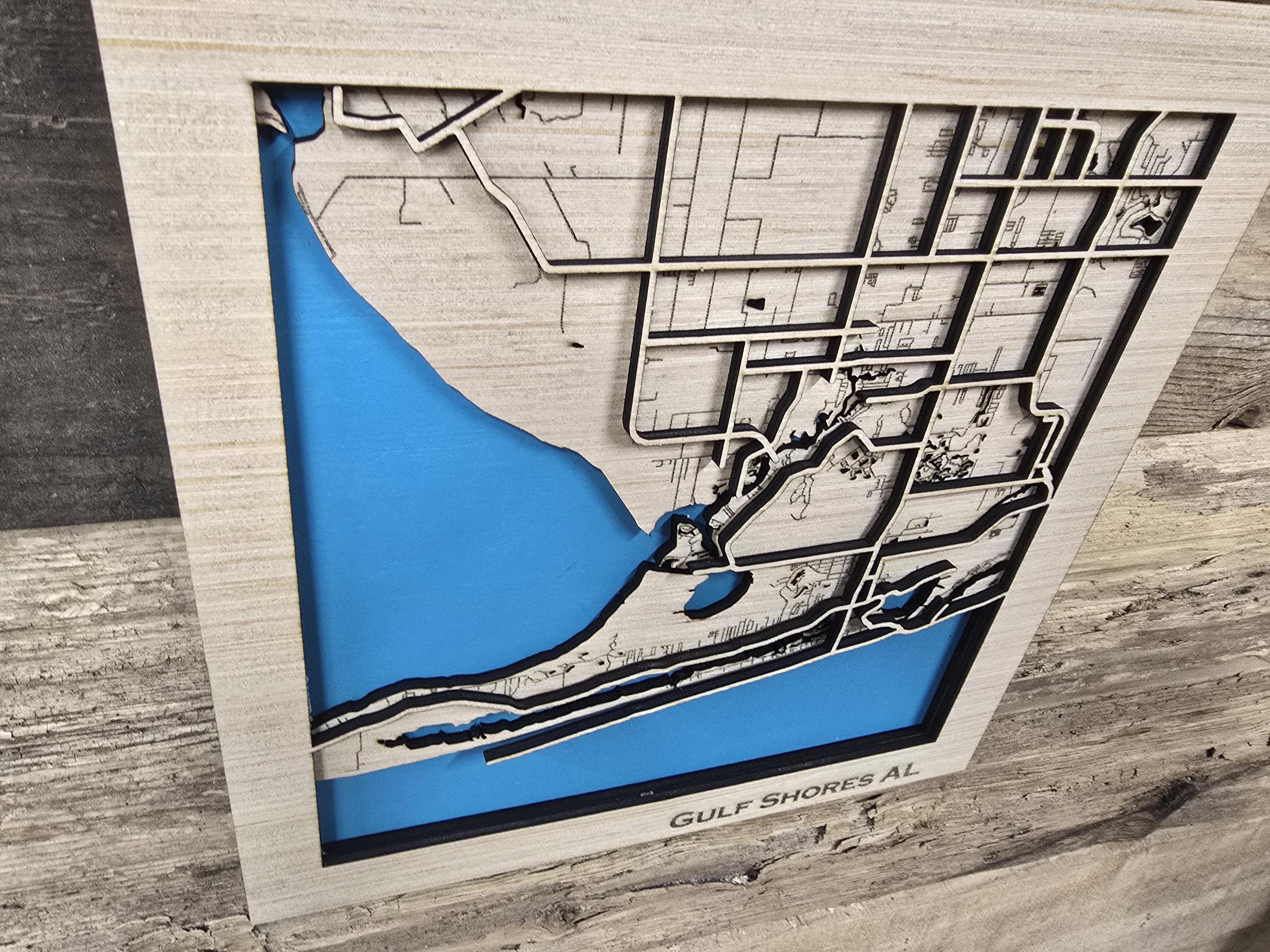 Gulf Shores AL Layered Wood Map: Laser Cut File (SVG) - Etsy