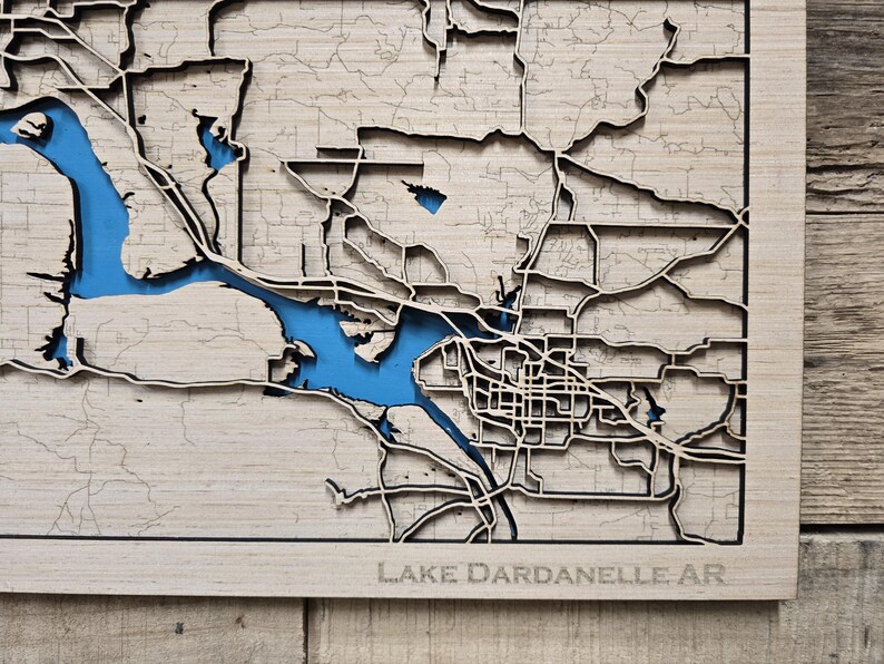 Lake Dardanelle AR Layered Map SVG Cutting File (digital Download) - Etsy