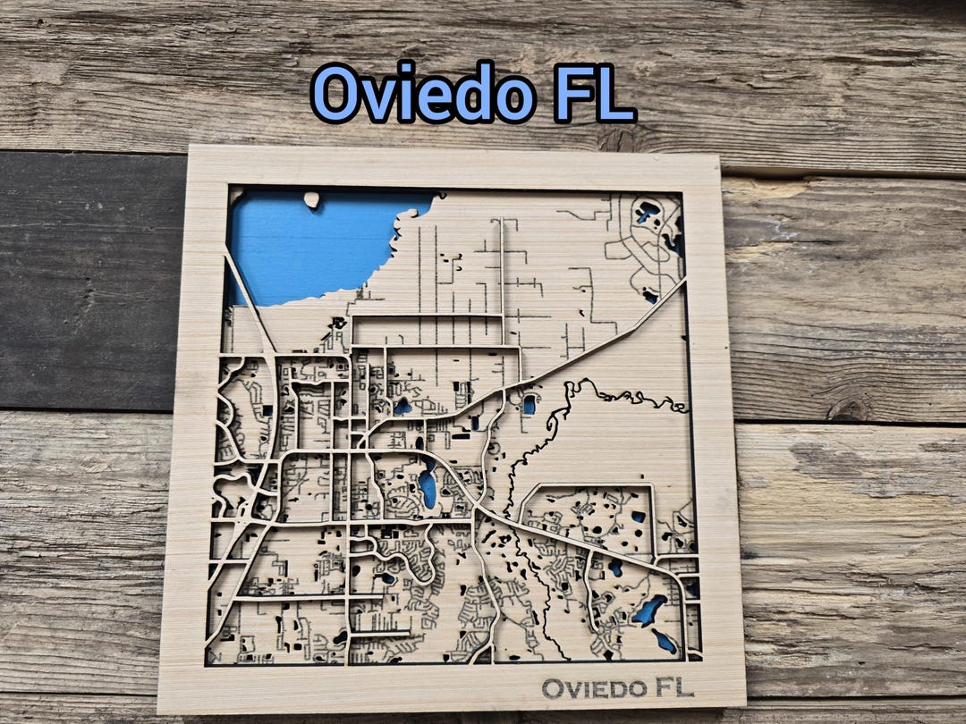 Oviedo Florida Laser Cut Map SVG File: 3-layer Wood Map (digital ...