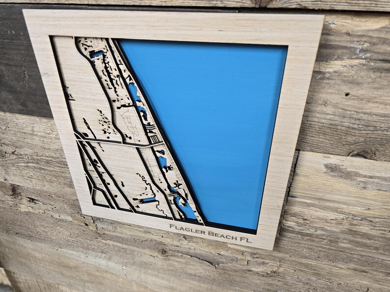 Flagler Beach Florida Layered Map SVG Cutting File (digital Download ...