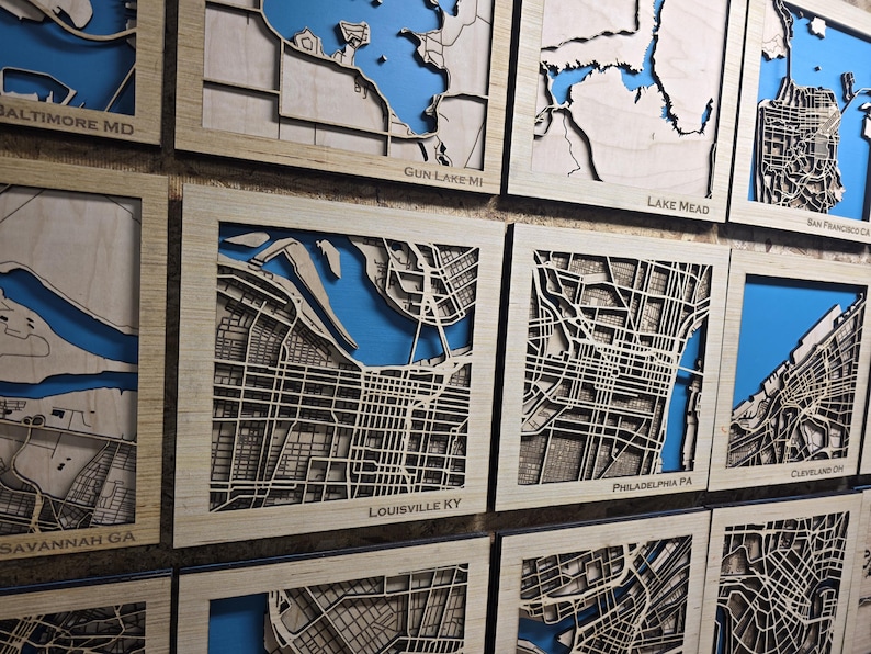 Laser Cut Map SVG Files: City & Lake Maps (digital Download) - Etsy