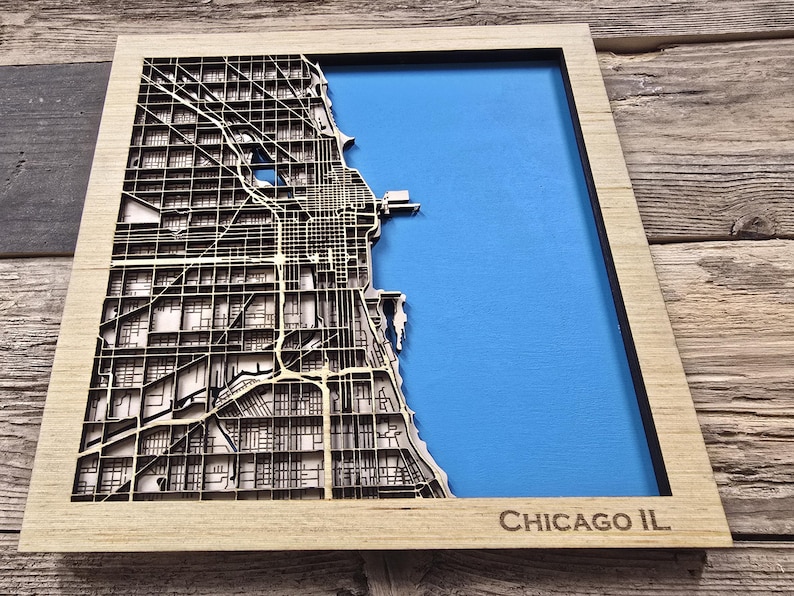 Chicago Svg Map File, Chicago Laser Map File, Chicago Wooden Map Svg ...