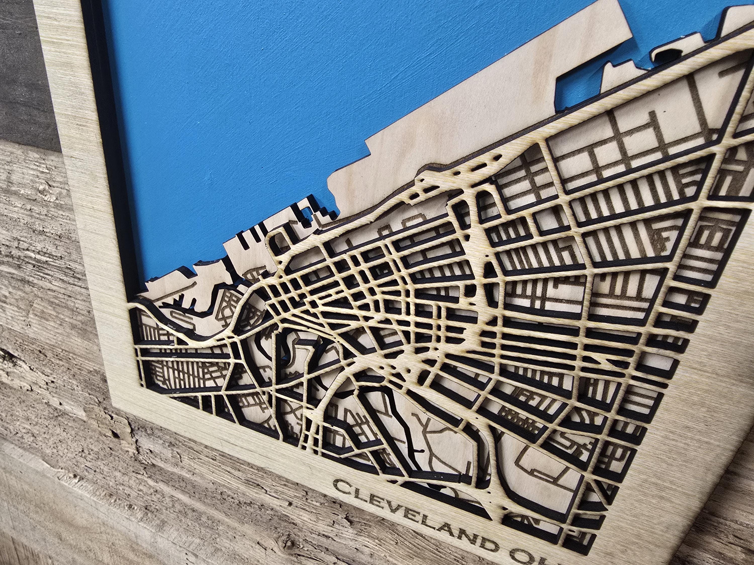 Cleveland Ohio Layered Map SVG File: Laser Cut City Map (digital ...