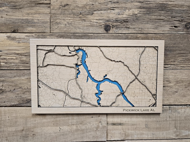 Pickwick Lake Map SVG File: Layered Laser Cut File (digital Download ...