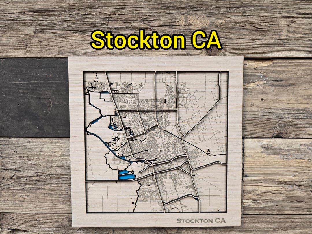 Stockton California Layered 3D Map SVG File (digital Download) - Etsy