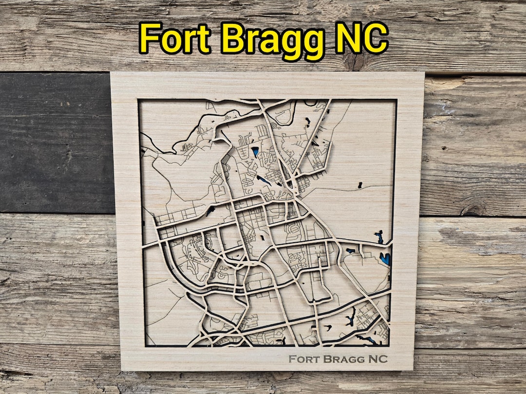 Fort Bragg North Carolina Layered Map SVG Laser File (digital Download ...