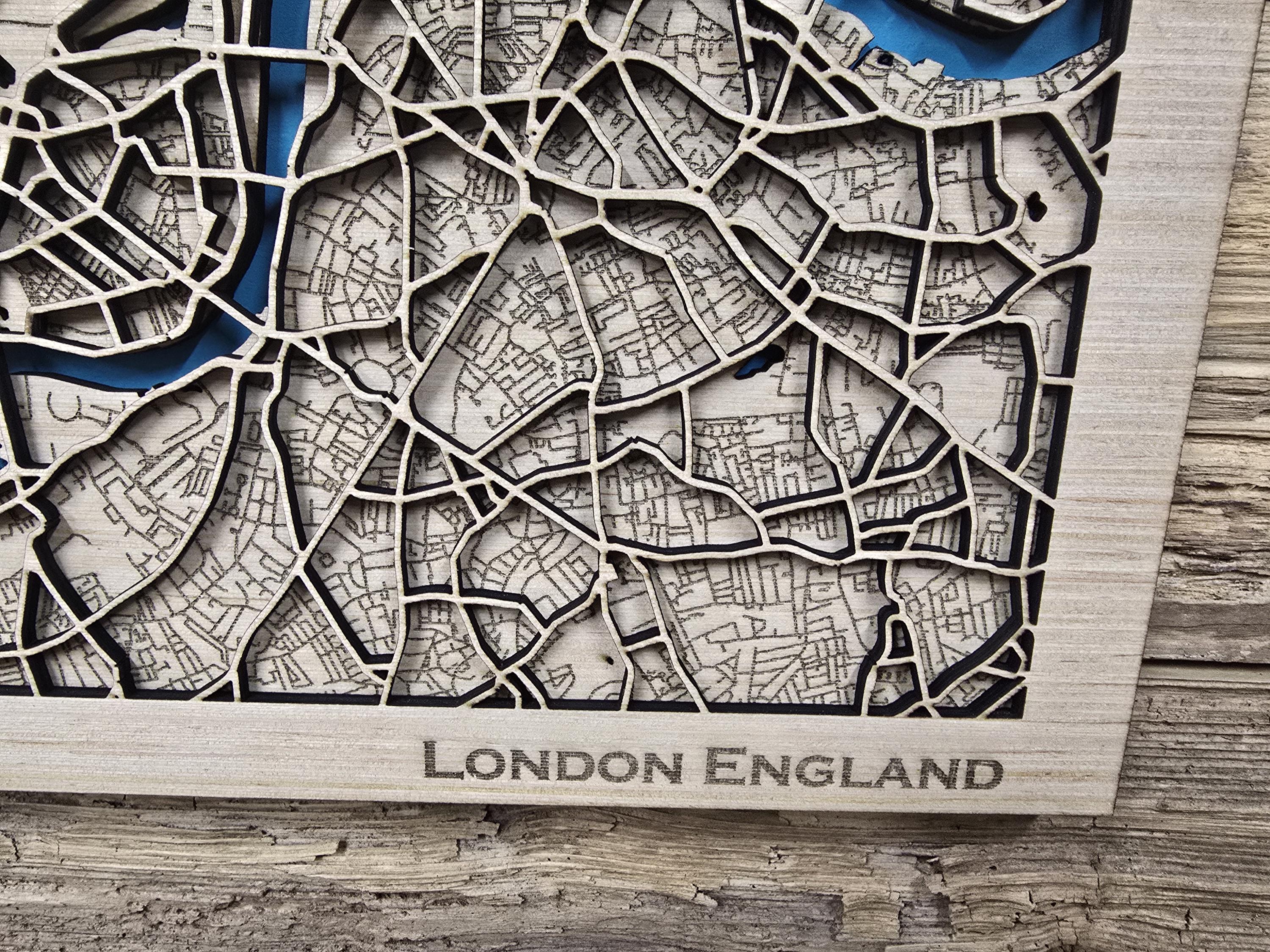 London Layered Wood Map SVG File: Laser Cut City Map (digital Download ...