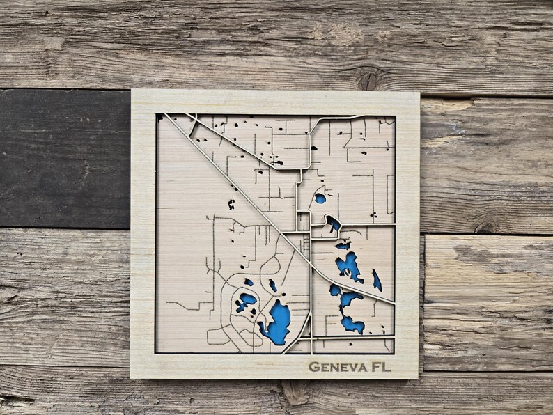 Geneva Florida Layered Map Svg, City Map Svg, Map File for Laser ...