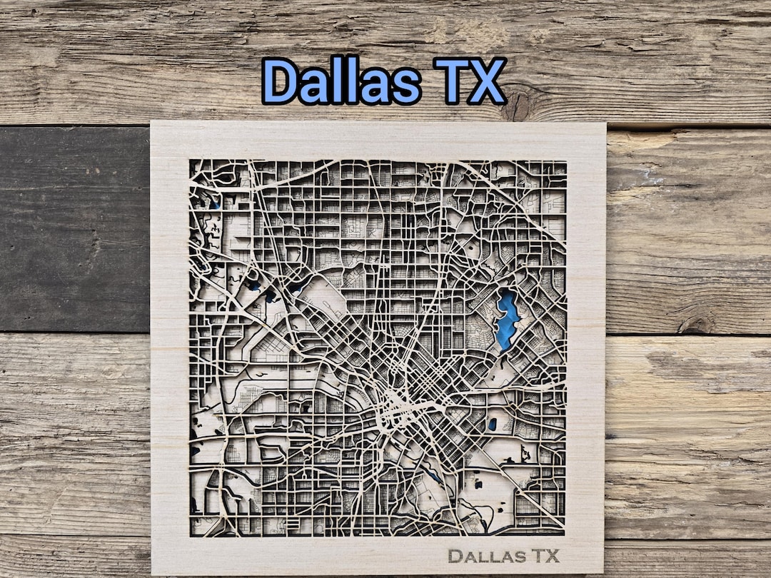 Dallas Texas Layered Map Svg File, Wood Layered Maps, 3d Wooden Map ...