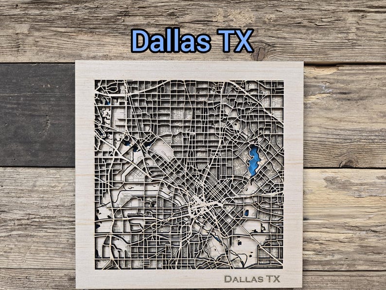 Dallas Texas Layered Map Svg File, Wood Layered Maps, 3d Wooden Map ...