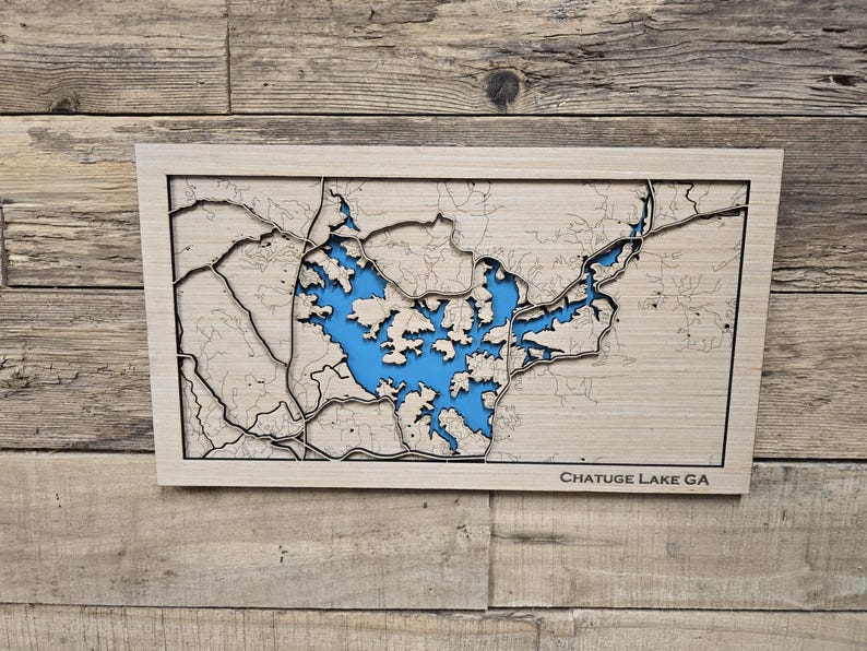 Lake Chatuge Georgia Layered Map SVG Cutting File (digital Download) - Etsy