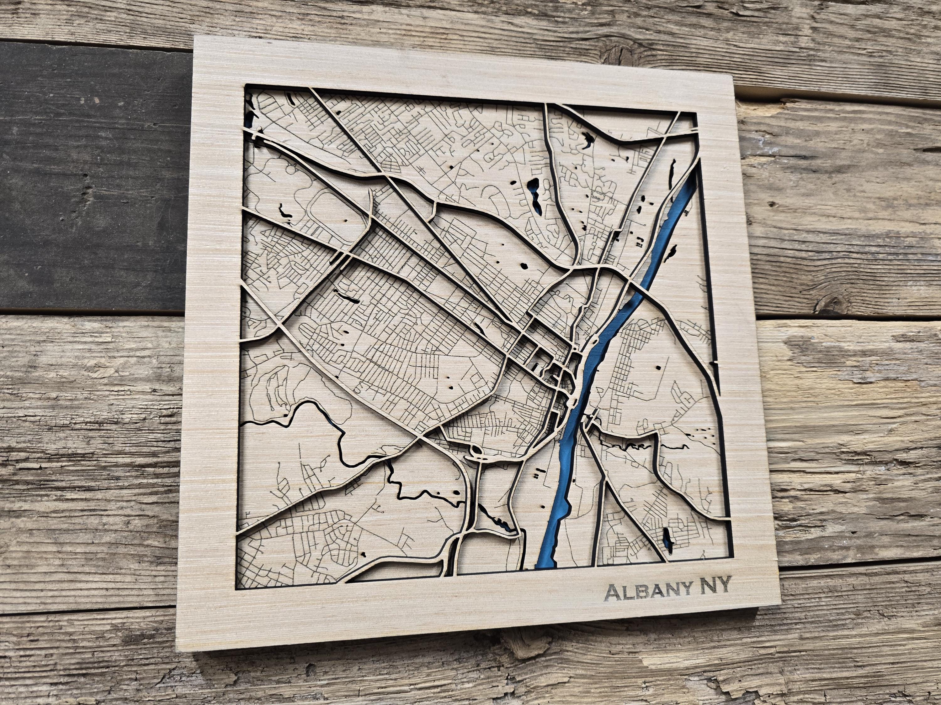 Albany New York Layered Map SVG File (digital Download) - Etsy