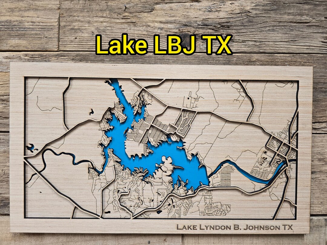 Lake Lyndon B. Johnson Layered Map SVG Cutting File (digital Download ...