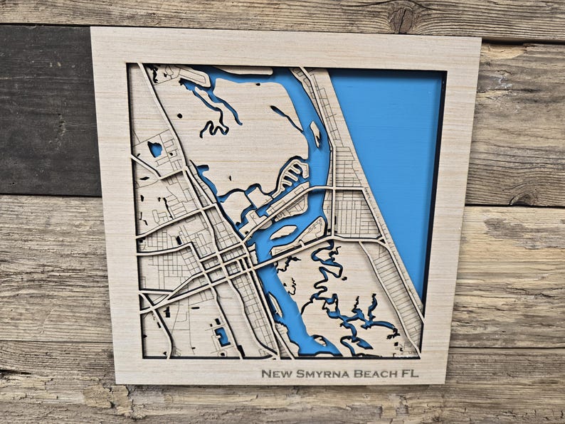 New Smyrna Beach Layered Map SVG File: Laser Cut Wood Map (digital Download) - Etsy