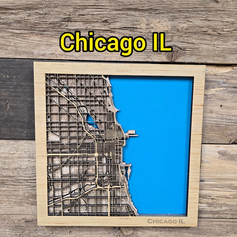 Chicago Map - Etsy