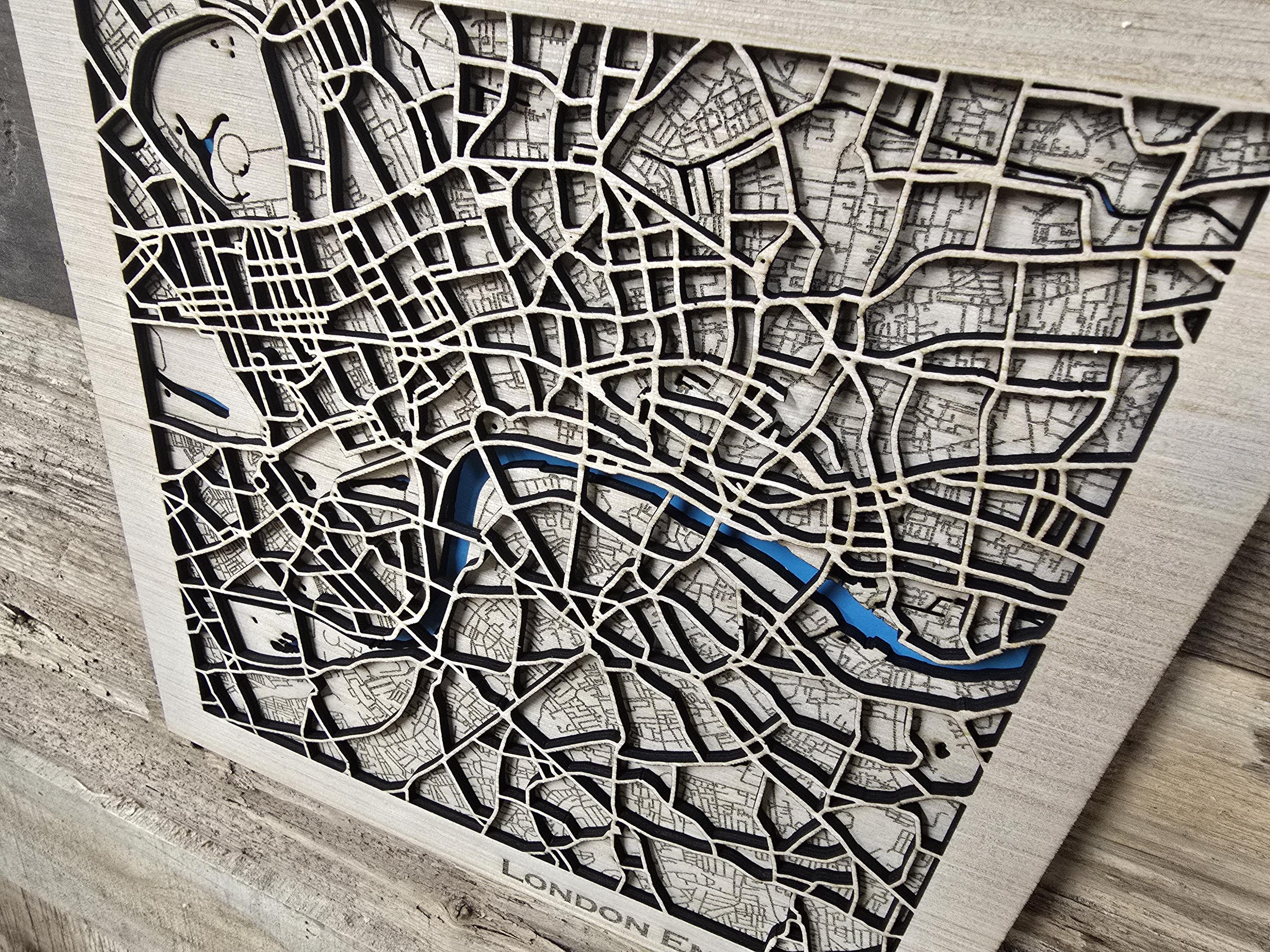 London Layered Wood Map SVG File: Laser Cut City Map (digital Download ...