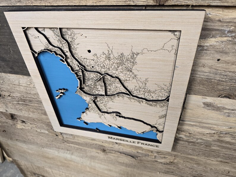 Marseille France Layered Map SVG Cutting File (digital Download) - Etsy