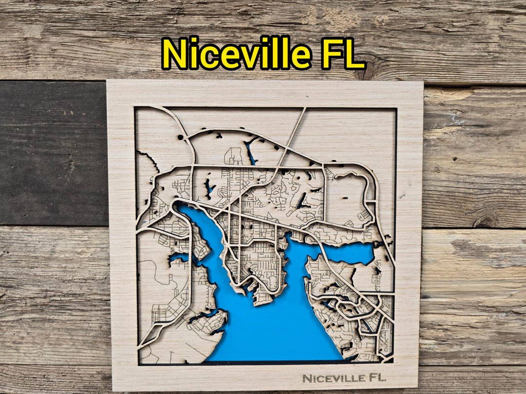 Niceville Florida Layered Map SVG Cutting File (digital Download) - Etsy