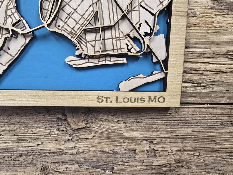 St. Louis Laser Map Svg File, 3d St. Louis Map File, Wooden City Map ...
