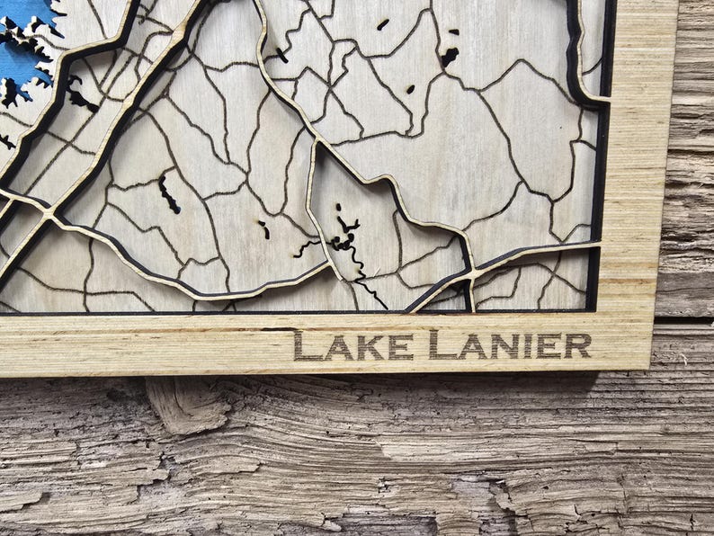 Lake Lanier Layered Map Svg, Lake Lanier Laser Map File, Lake Lanier 3d ...