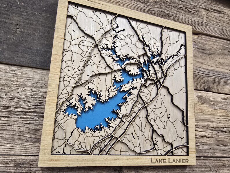 Lake Lanier Layered Map Svg, Lake Lanier Laser Map File, Lake Lanier 3d ...