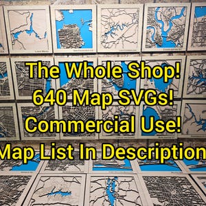 Laser Cut Map SVG Files: City & Lake Maps (digital Download) - Etsy