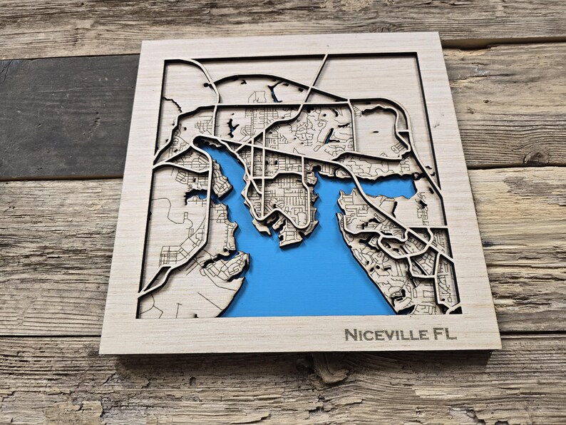 Niceville Florida Layered Map SVG Cutting File (digital Download) - Etsy