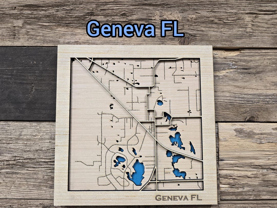 Geneva Florida Layered Map Svg, City Map Svg, Map File for Laser ...