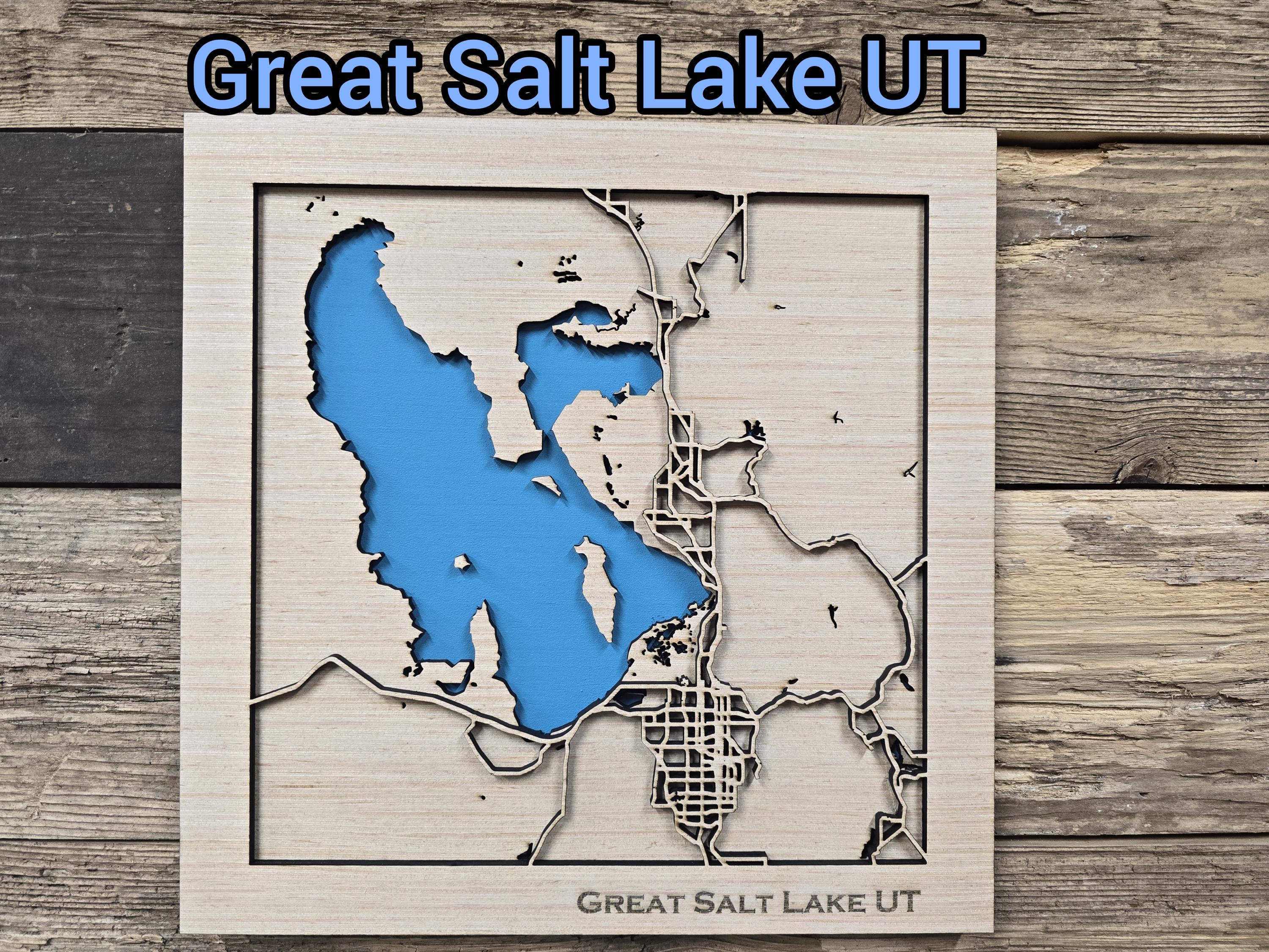 Great Salt Lake Layered Map Svg File, Salt Lake City Layered Map Svg ...