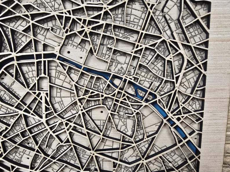 Paris France Layered Map Svg File, Paris Svg, Paris Laser Cut File ...