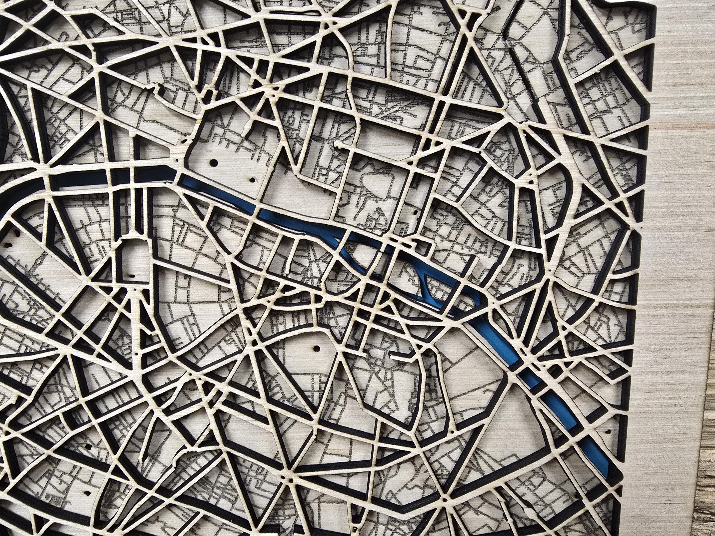 Paris France Layered Map Svg File, Paris Svg, Paris Laser Cut File ...
