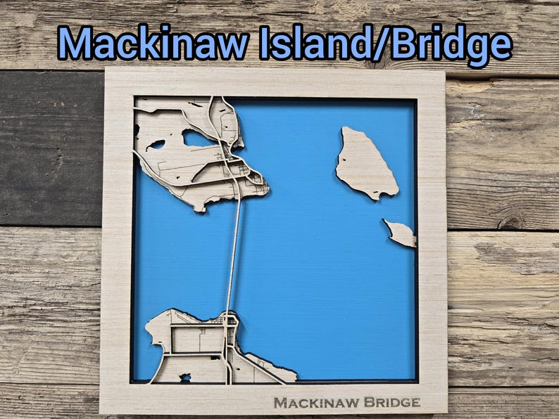 Mackinaw Layered Map Svg File, Mackinaw Bridge Svg, Mackinaw Island Svg ...