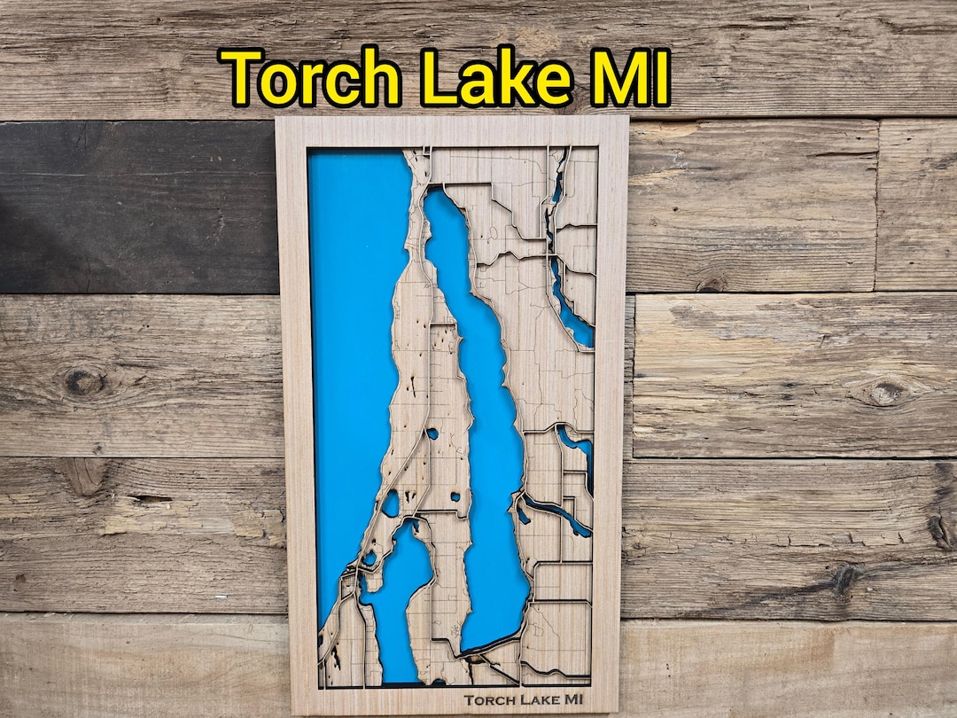 Torch Lake Michigan Layered Map SVG File (digital Download) - Etsy