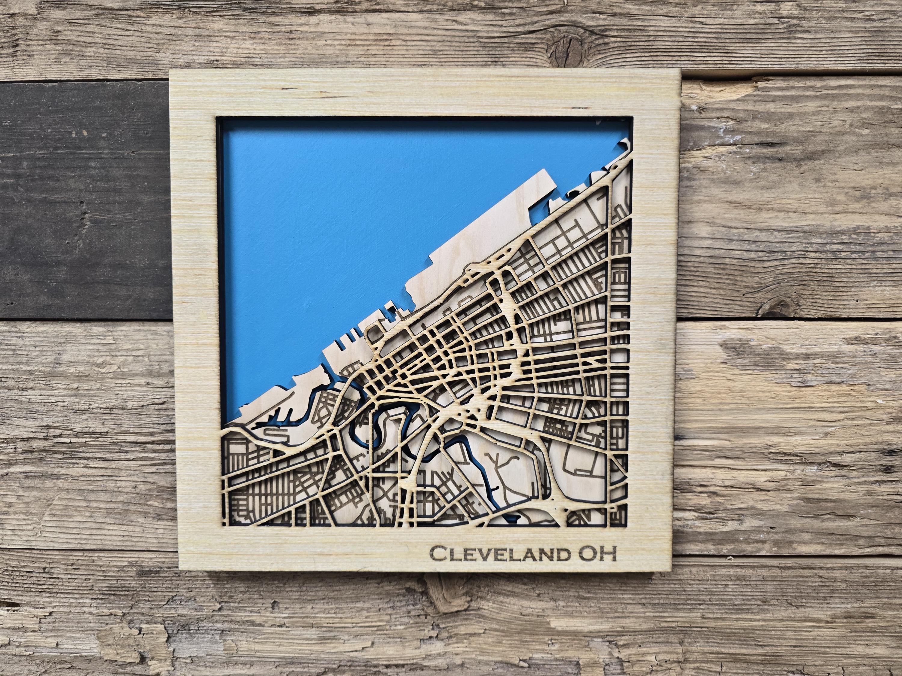 Cleveland Ohio Layered Map SVG File: Laser Cut City Map (digital ...