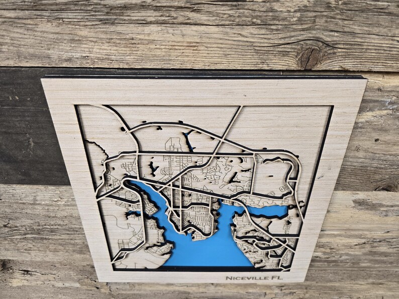 Niceville Florida Layered Map SVG Cutting File (digital Download) - Etsy