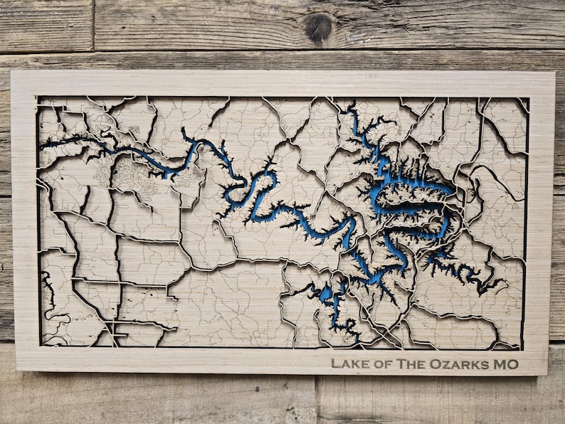 Lake of the Ozarks Layered Wood Map SVG Cutting File (digital Download ...