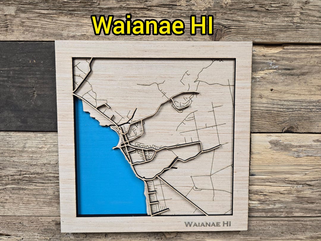 Waianae Hawaii Layered Map SVG Laser File (digital Download) - Etsy