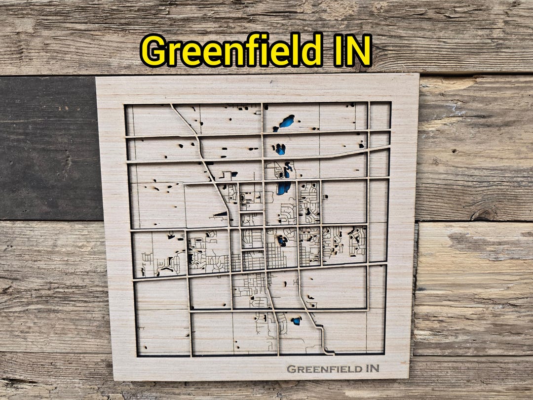 Greenfield Indiana Layered Map SVG File (digital Download) - Etsy