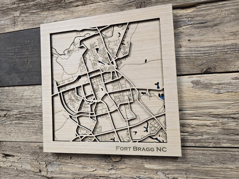 Fort Bragg North Carolina Layered Map SVG Laser File (digital Download ...
