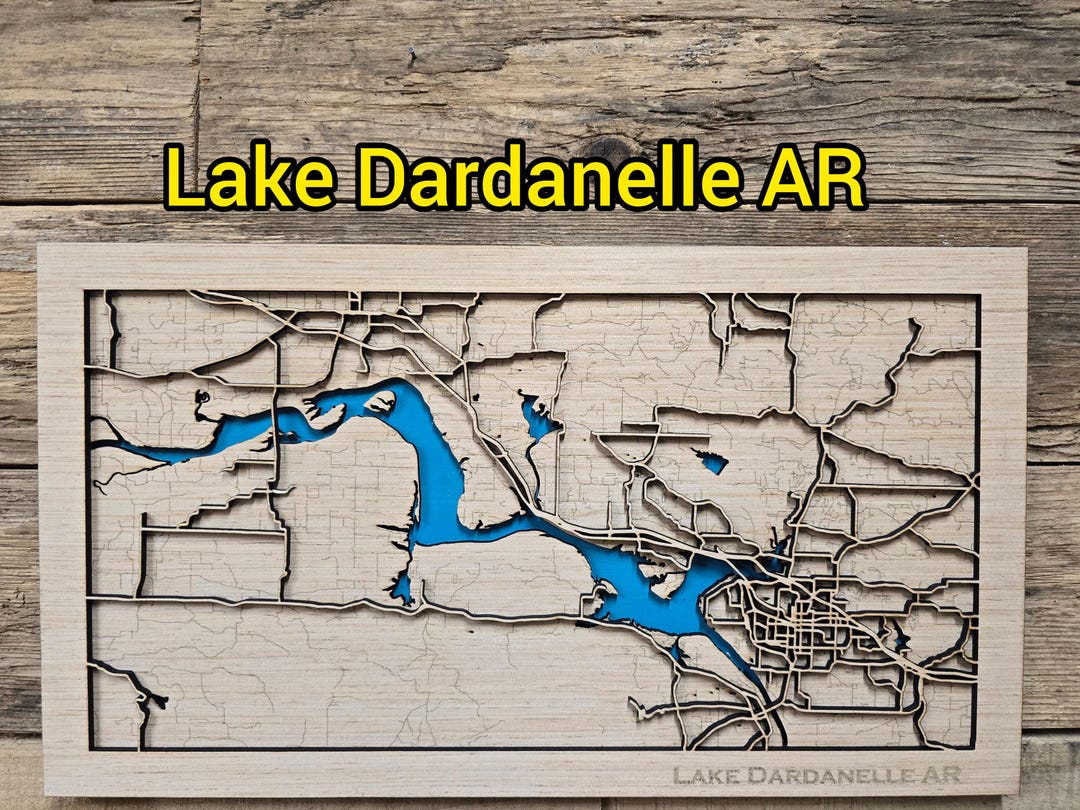 Lake Dardanelle AR Layered Map SVG Cutting File (digital Download) - Etsy