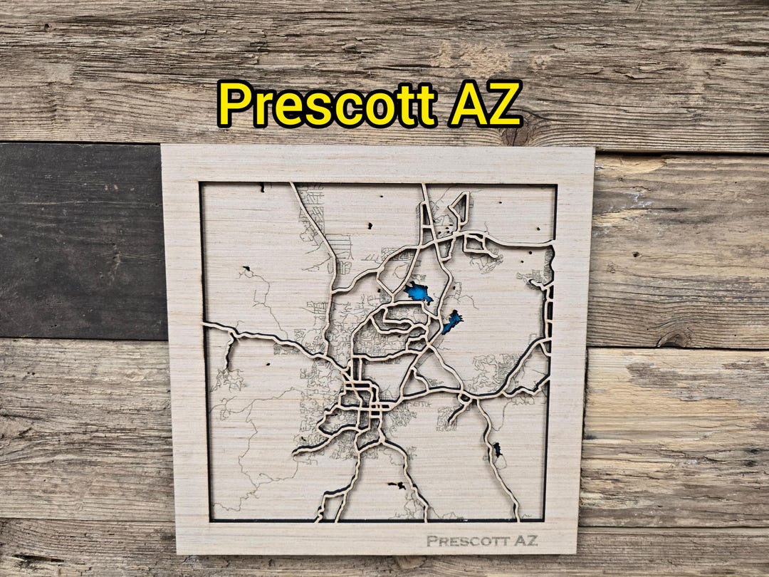 Prescott Arizona Layered Wood Map: Laser Cut 3D SVG File (digital ...
