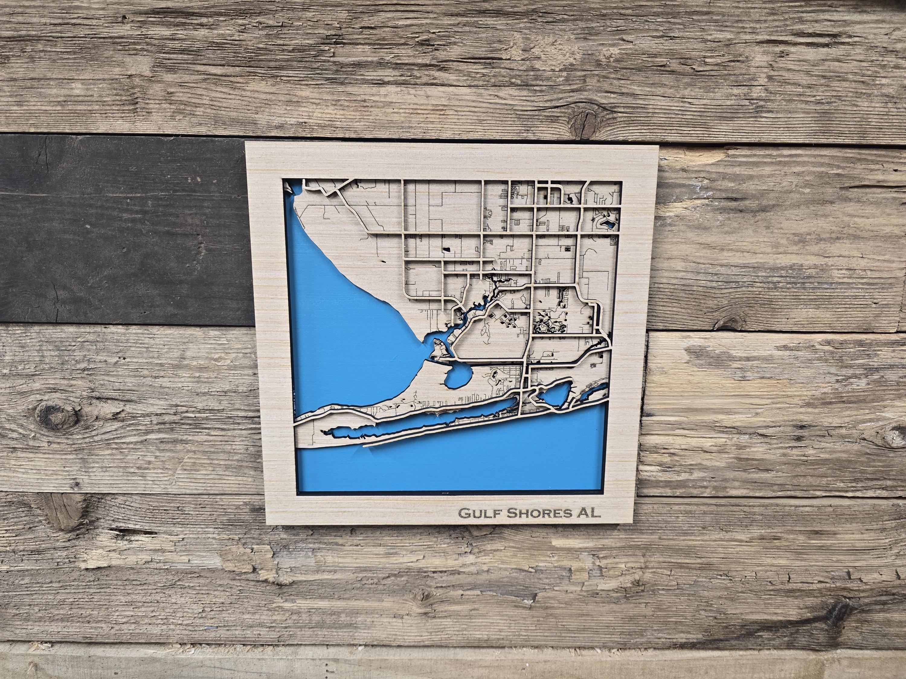 Gulf Shores AL Layered Wood Map: Laser Cut File (SVG) - Etsy